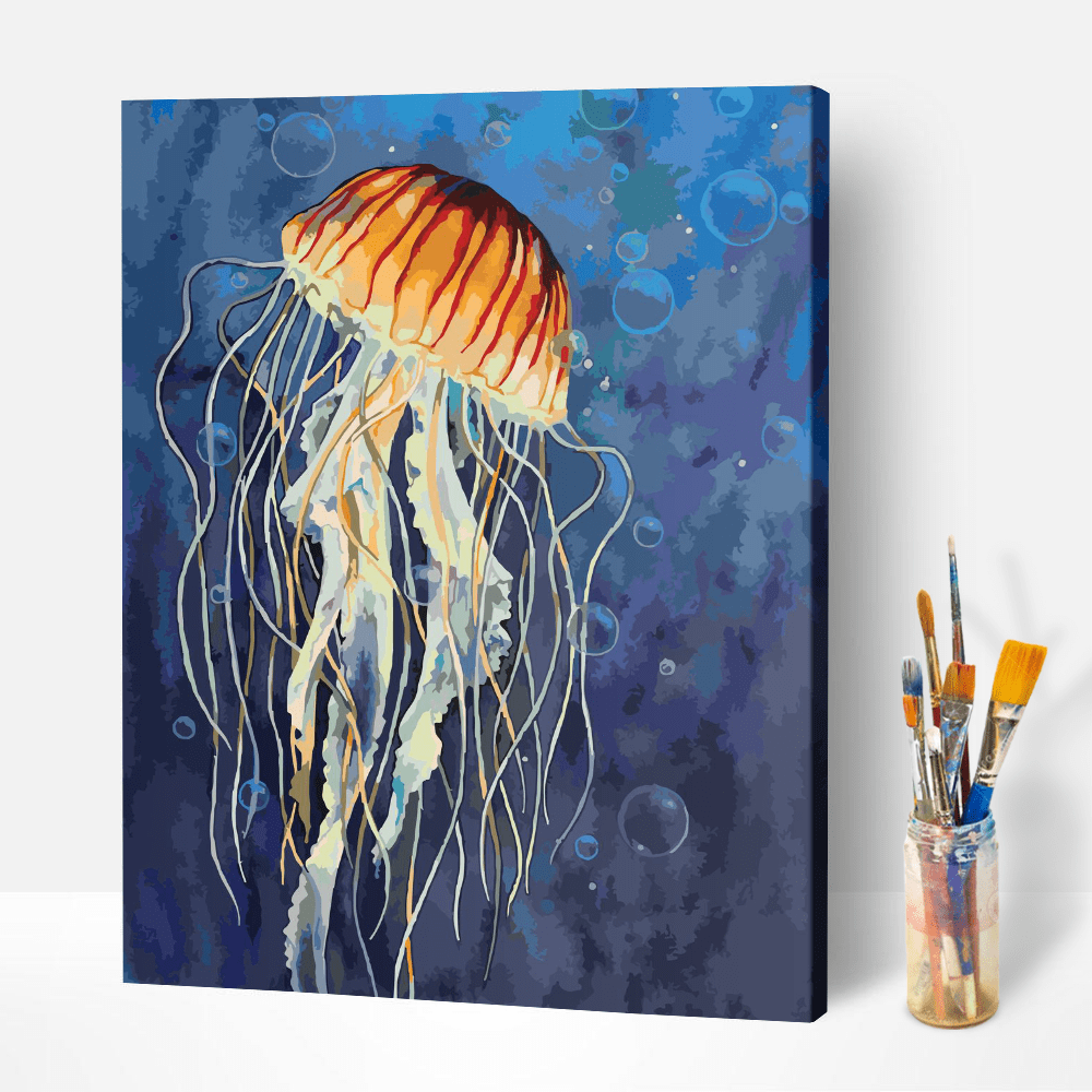 DIY Malen nach Zahlen Set für Erwachsene - Qualle