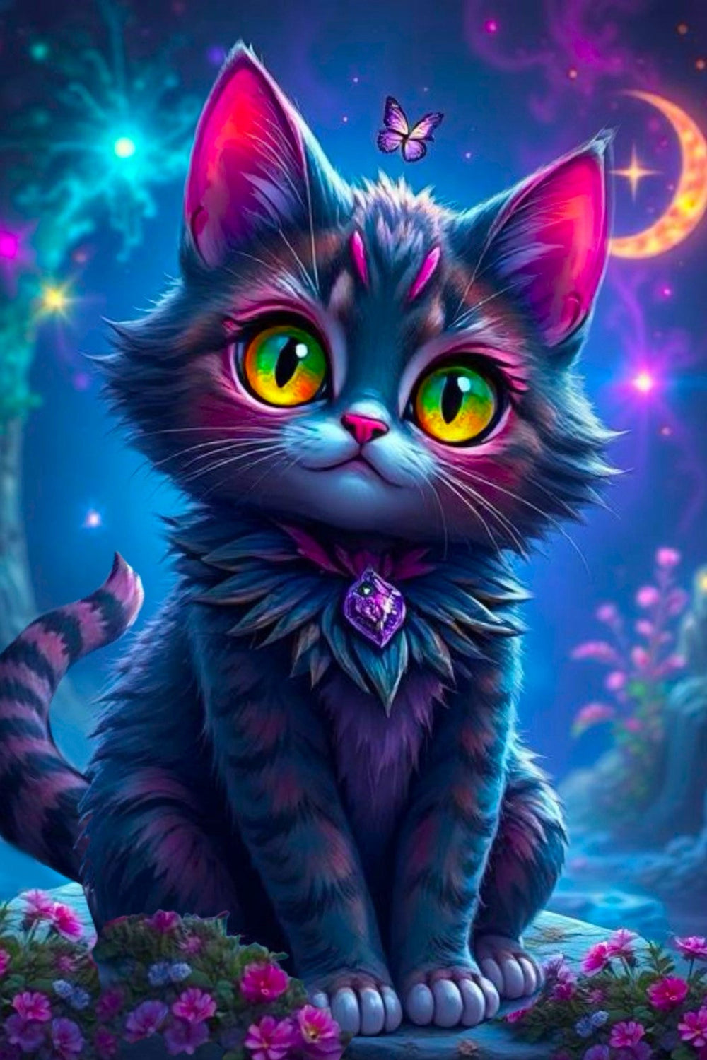 Diamond Painting - Night Cat