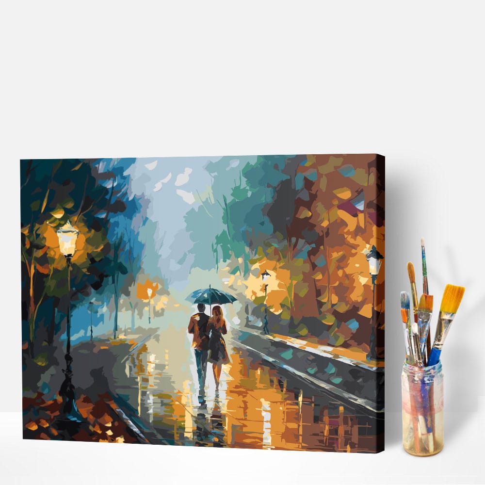 DIY Malen nach Zahlen Set für Erwachsene - Spaziergang im Regen