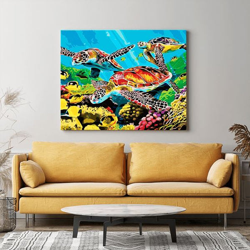 DIY Malen nach Zahlen Set für Erwachsene - Bunte Unterwasserwelt